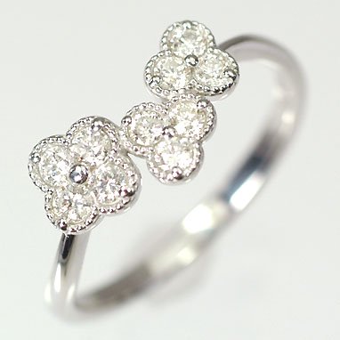 K18WG・ダイヤ0.3ct スウィートフラワー10リング – キュートジュエリー