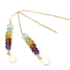 K10YG・7種マルチジェムストーン 幸せの7石アミュレットアメリカンピアス – キュートジュエリー